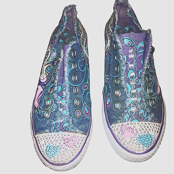 Skechers | Shoes | Skechers Peacock Colors Purple Blue High Top ...